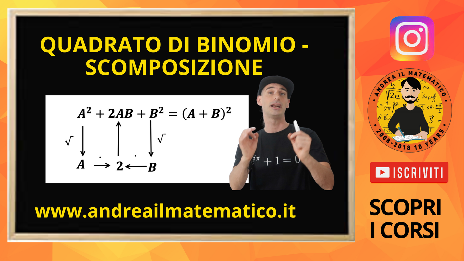 Quadrato di binomio - scomposizione - Andrea il Matematico